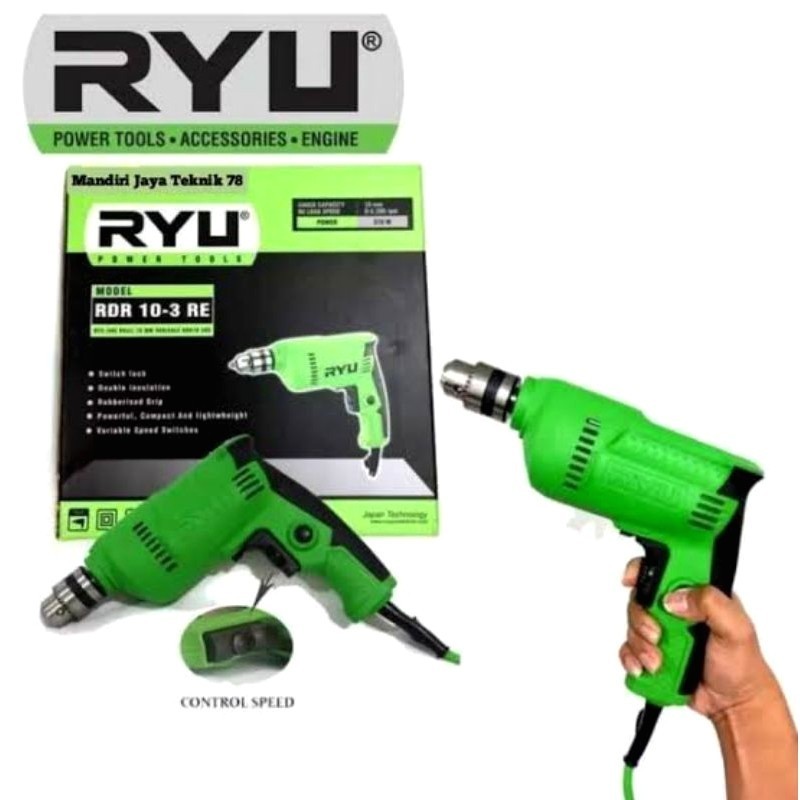 Jual RYU MESIN BOR TANGAN RDR 10-3 RE BOLAK BALIK/BOR LISTRIK 10MM BESI ...