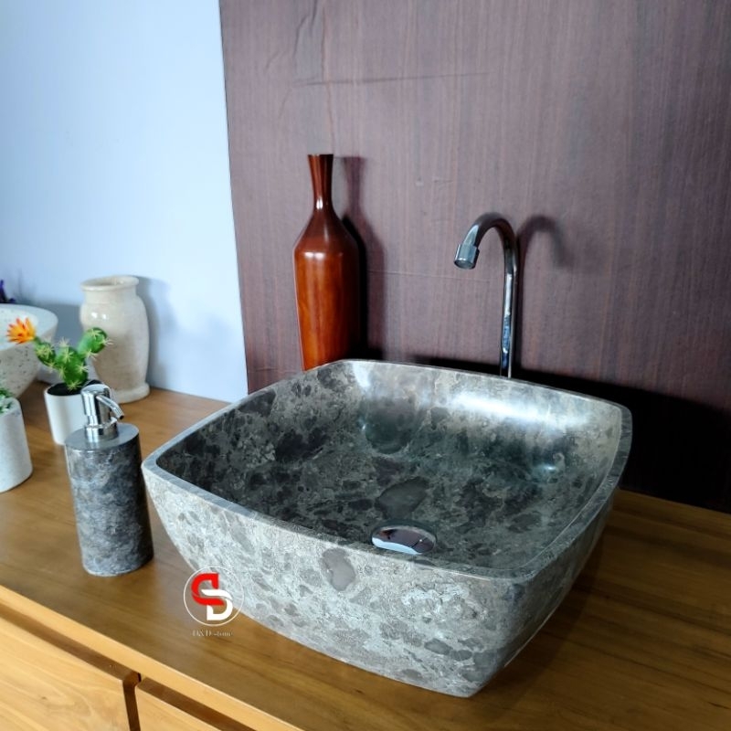 Jual Wastafel marmer kotak estetik | sink rectangle minimalis ...