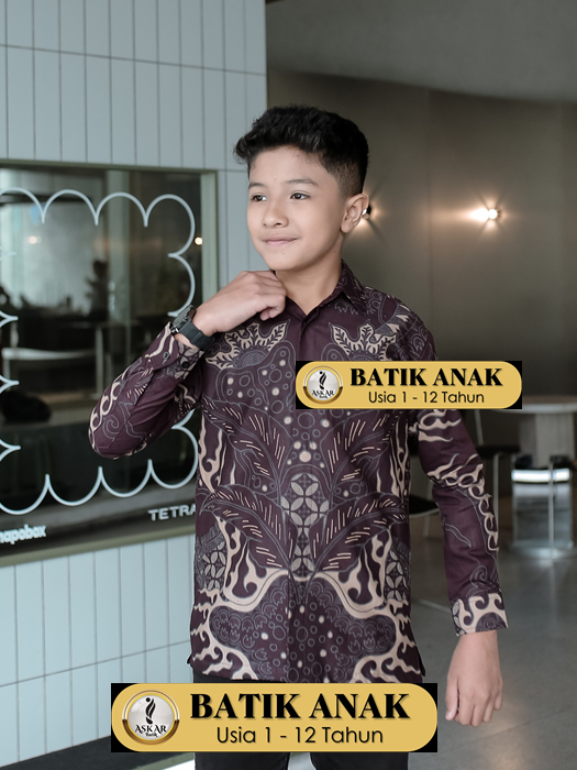 Jual Askar Batik Kids Motif Aji Saka Baju Batik Anak Laki Laki Slimfit ...