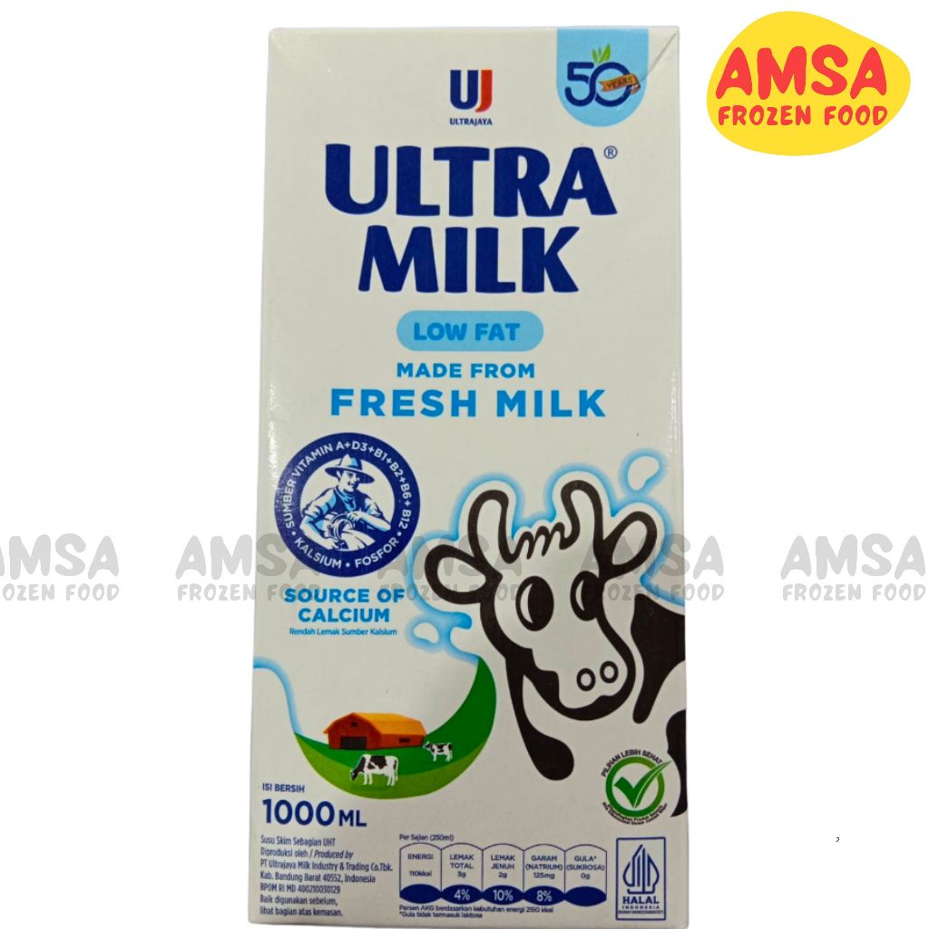 Jual Ultra Milk Low Fat Plain 1000 ml | Shopee Indonesia