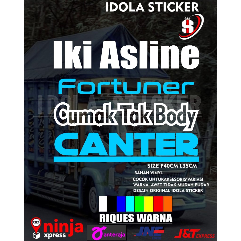 Jual STIKER KACA SAMPING STIKER MOBILTRUK,PICK UP DLL STIKER KATA KATA ...