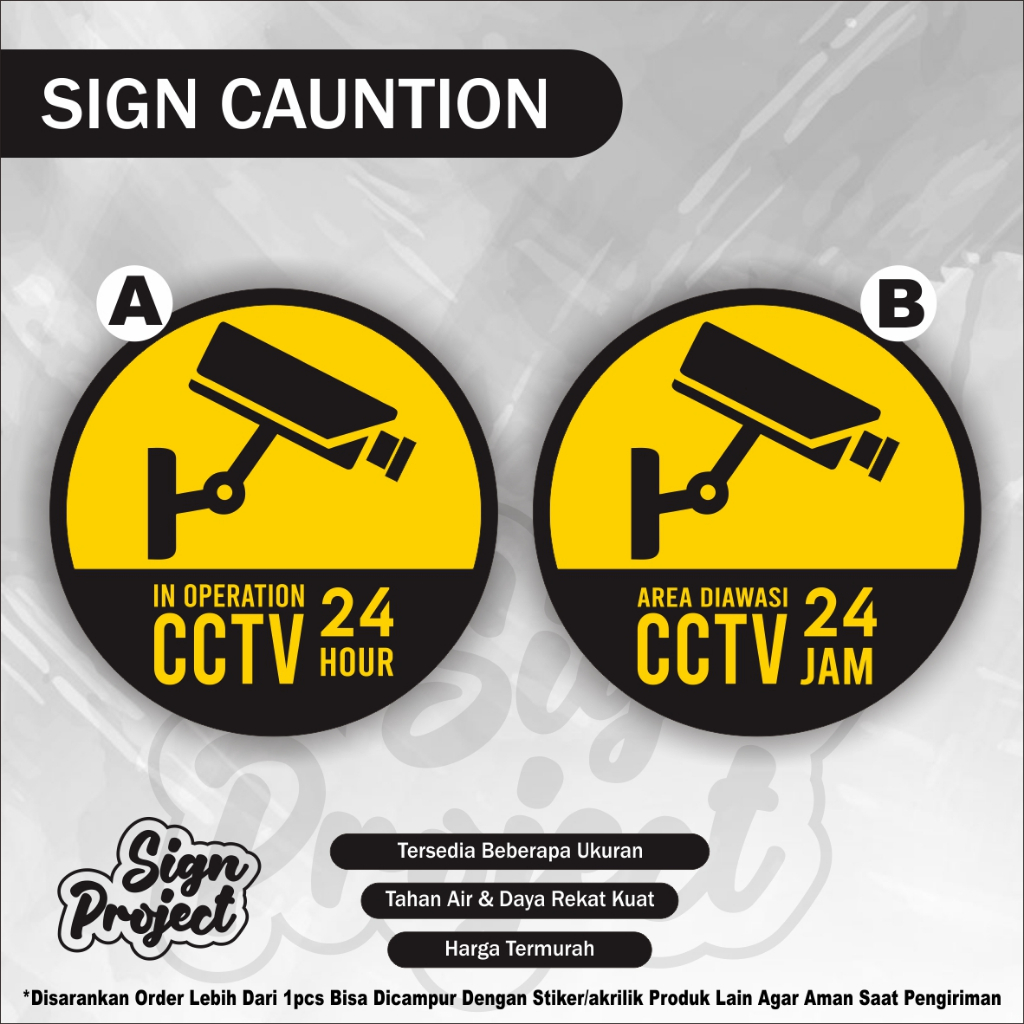 Jual Stiker pengawasan CCTV, Stiker CCTV, Stiker Peringatan CCTV ...