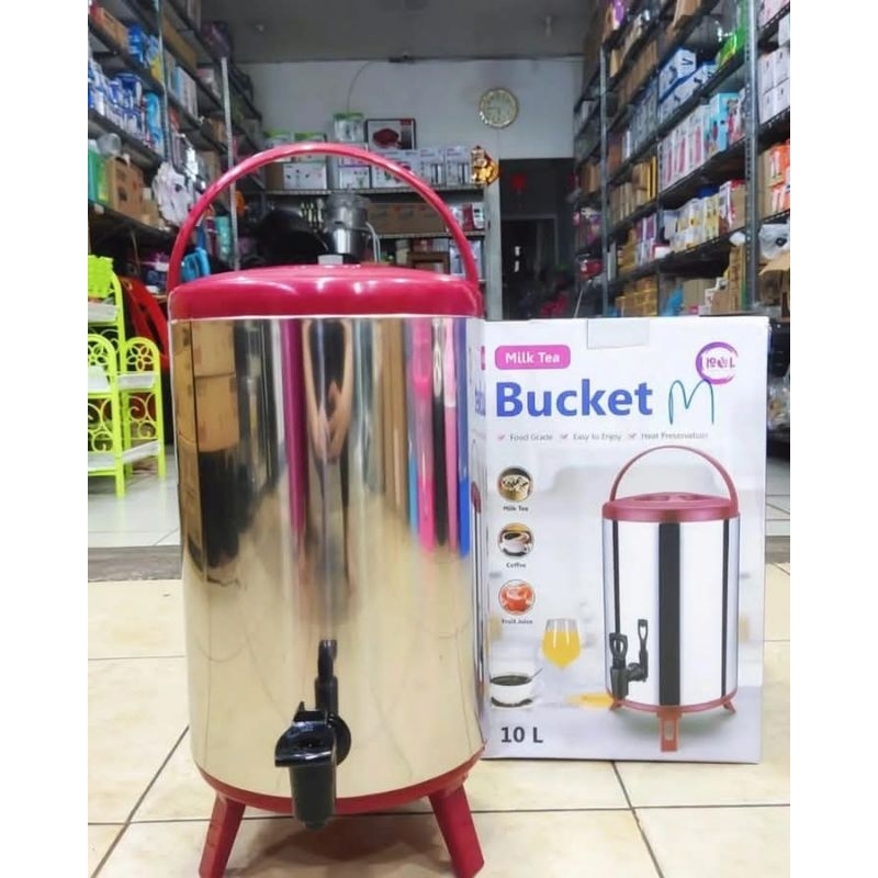 Jual Dispenser Milk Tea Bucket Pol Ukuran 10 Liter Bahan Stainless ...