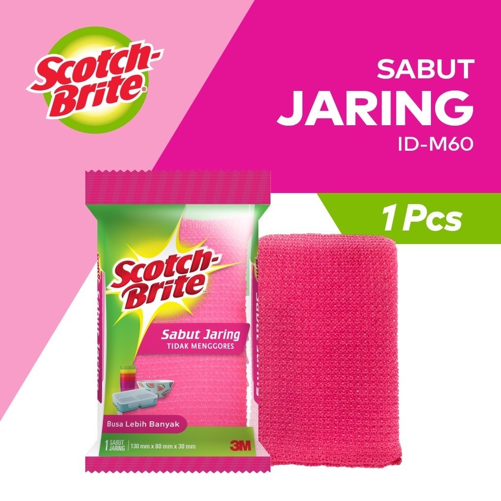 Jual SCOTCH-BRITE SABUT SPONS JARING T-60 PINK CUCI PIRING DAYA GOSOK ...