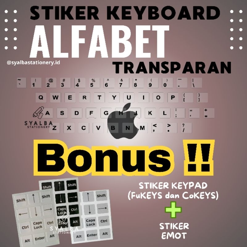 Jual Stiker Huruf Abjad Transparan untuk Keyboard: Font Latin Estetik ...