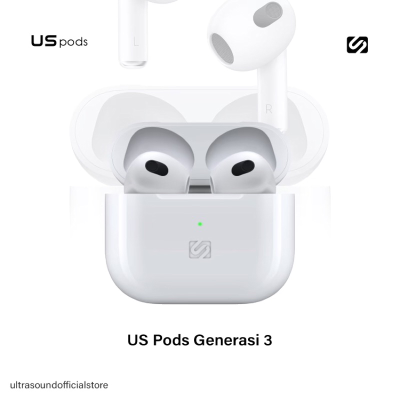 Jual US Pods Generasi 3 Headset Bluetooth TWS Earphone with Spatial ...