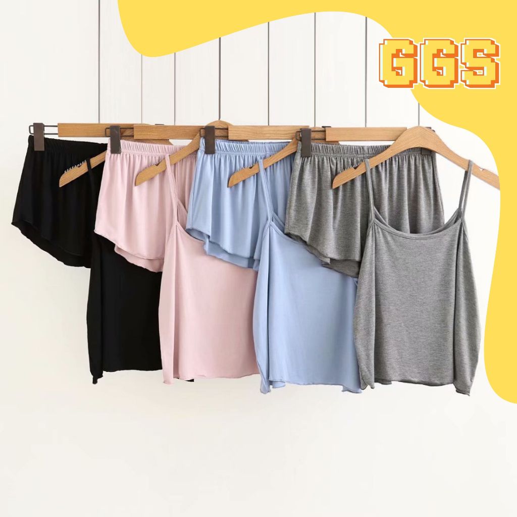 Jual GGS Baju Tidur Set Wanita Kamisol Setelan Piyama Tank Top dan ...