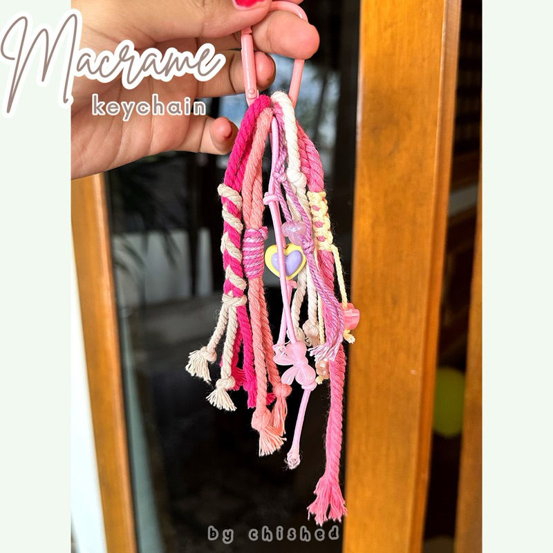 Jual Gantungan Tas Tali Ikat Rumbai Double Knot/ Keychain Macrame/ Bag ...