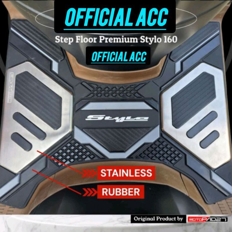 Jual Karpet Pijakan kaki Honda Stylo 160 Alas pijak kaki stainless ...