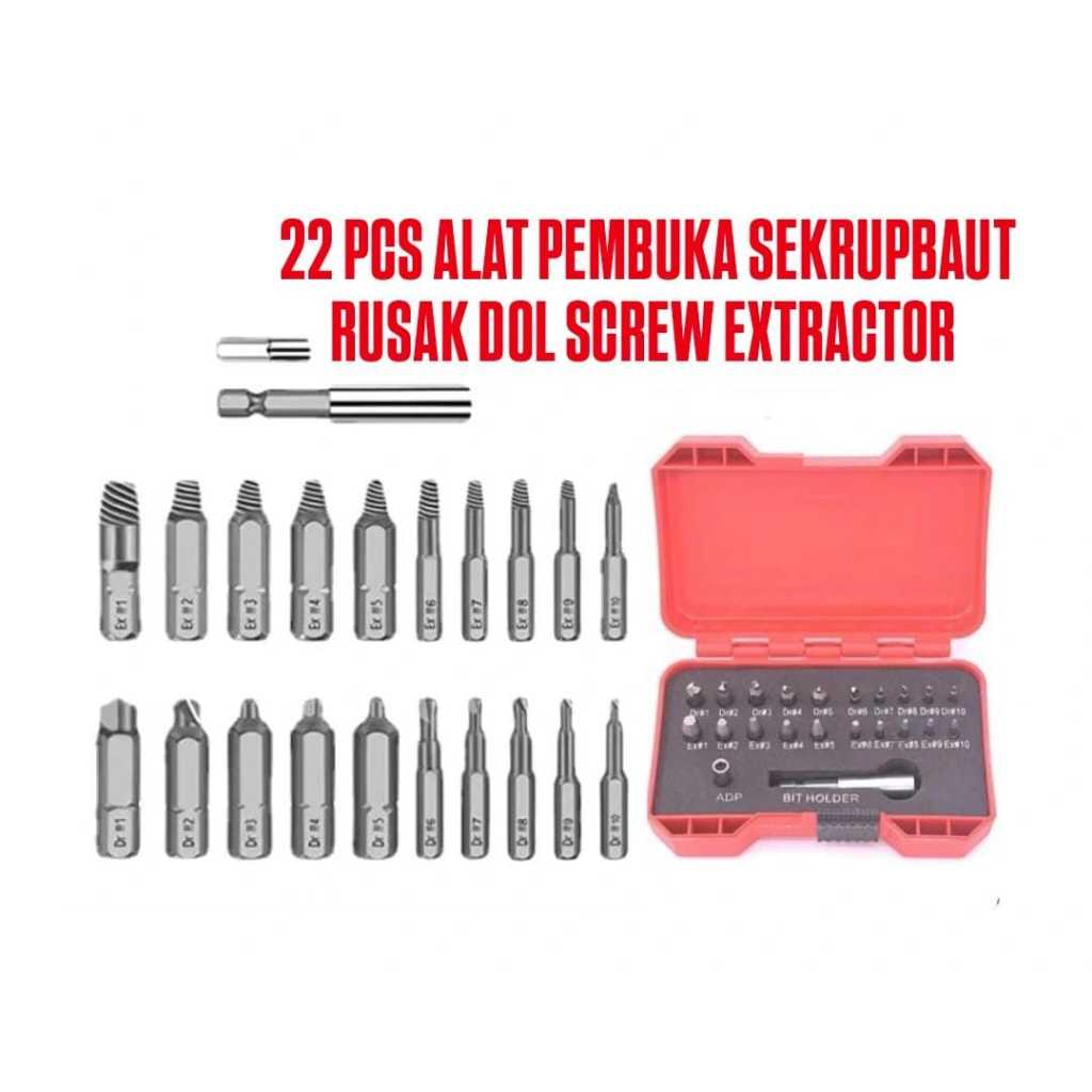 Jual Alat Pembuka Sekrup Baut Rusak Skrup Dol Screw Extractor Mata ...
