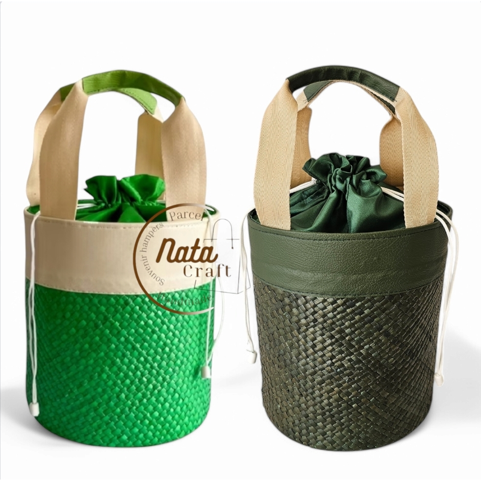 Jual Nata craft-Tas parcel Anyaman Pandan Model Tabung Tas Hampers ...