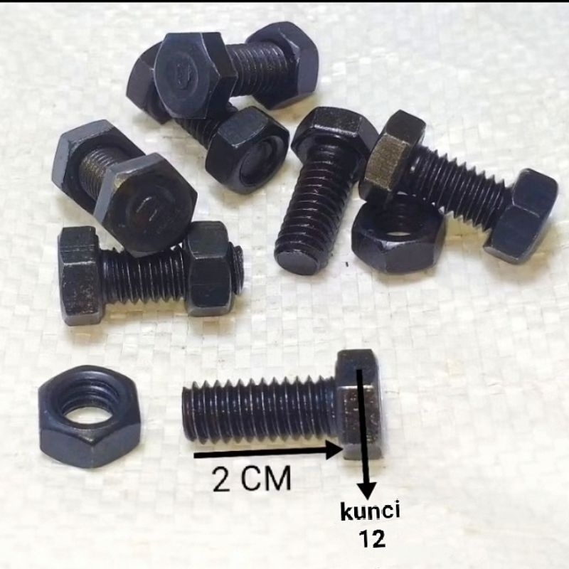 Jual baut mur 5/16 x 3/4 inc 18 Gg[ 2cm ] baut 8mm kasar kunci 12 ...