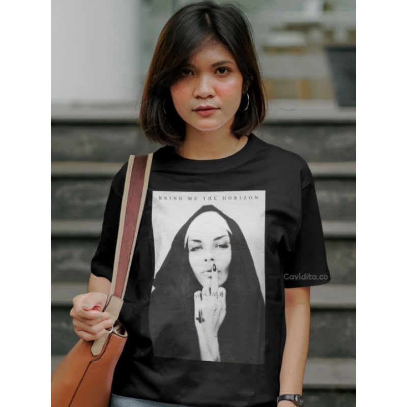 Jual Kaos Band T Shirt | BMTH Bring Me The Horizon - The Nun Logo Album Official Design | Metal ...