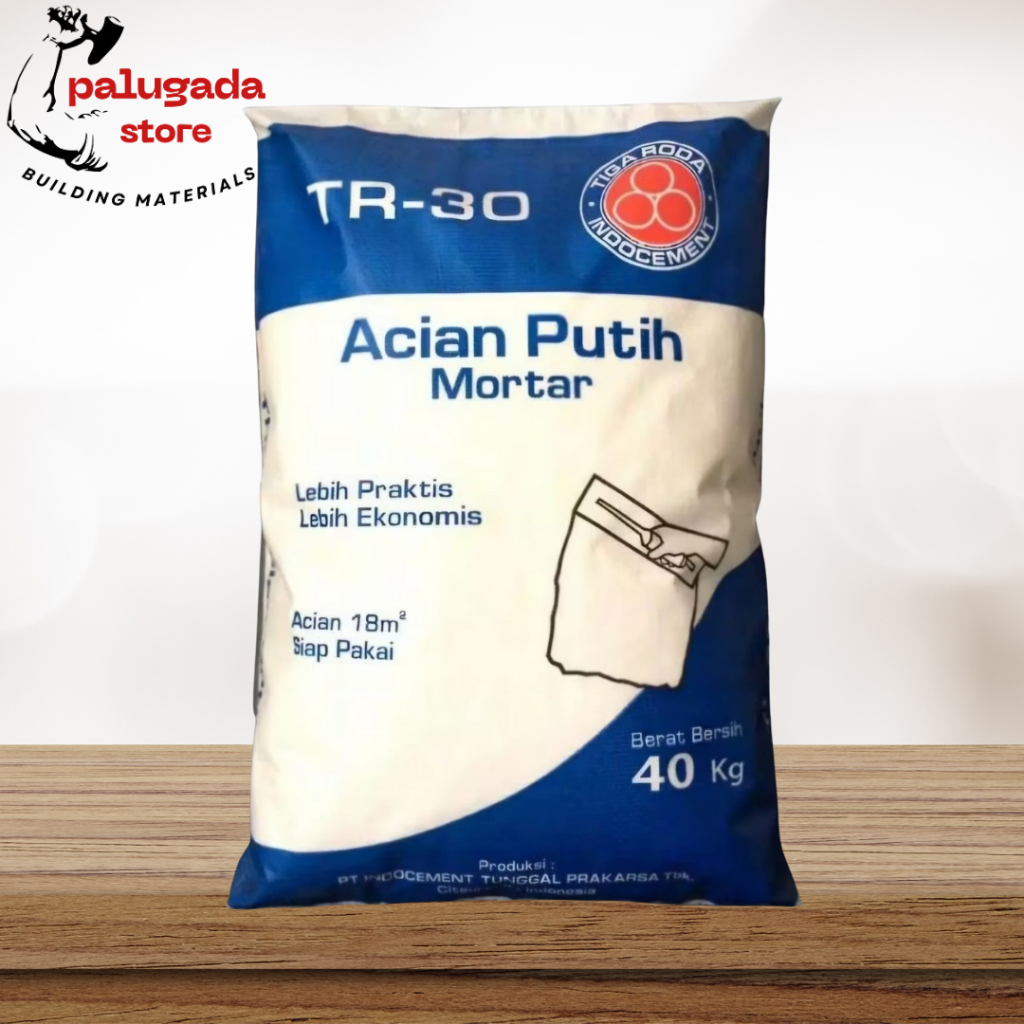 Jual ACIAN MORTAR PUTIH TEMBOK MERK TIGA RODA PER KILO | Shopee Indonesia