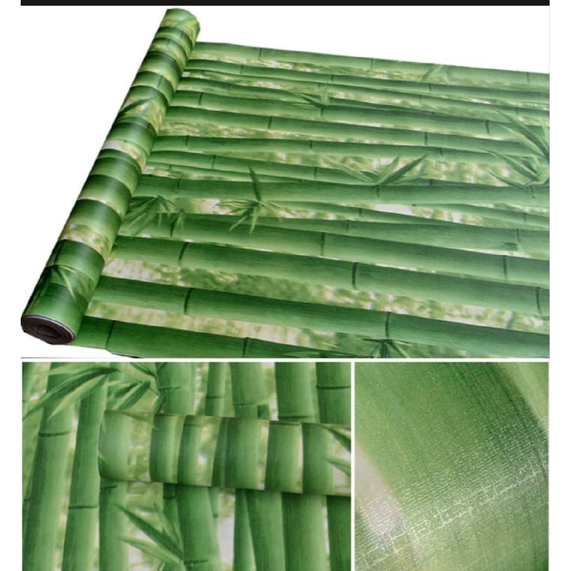 Jual WALLPAPER STIKER DINDIN BAMBU DAUN HIJAU UK PANJANG 8M X LEBAR 45CM | Shopee Indonesia
