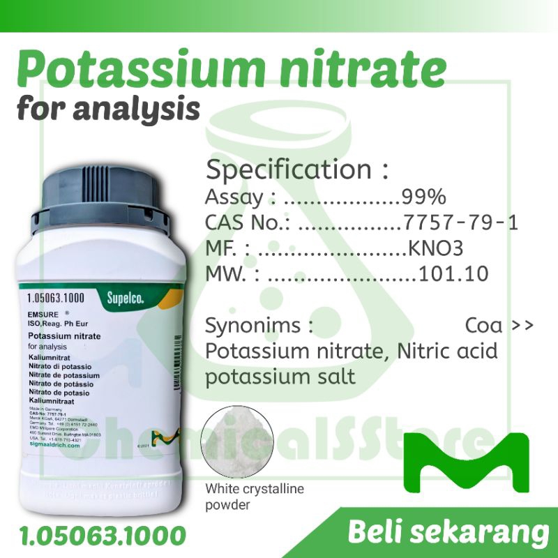 Jual Kalium nitrat | KNO3 | 1.05063.1000 | 105063 | for analysis Merk ...