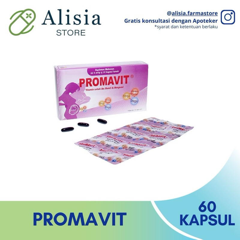 Jual PROMAVIT Vitamin untuk Ibu Hamil dan Menyusui isi 60 kapsul/ 1 Box ...