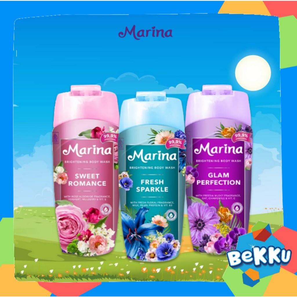 Jual Marina Brightening Body Wash Botol 95ml / Sabun Mandi / Melembabkan / Mencerahkan / Bekku ...