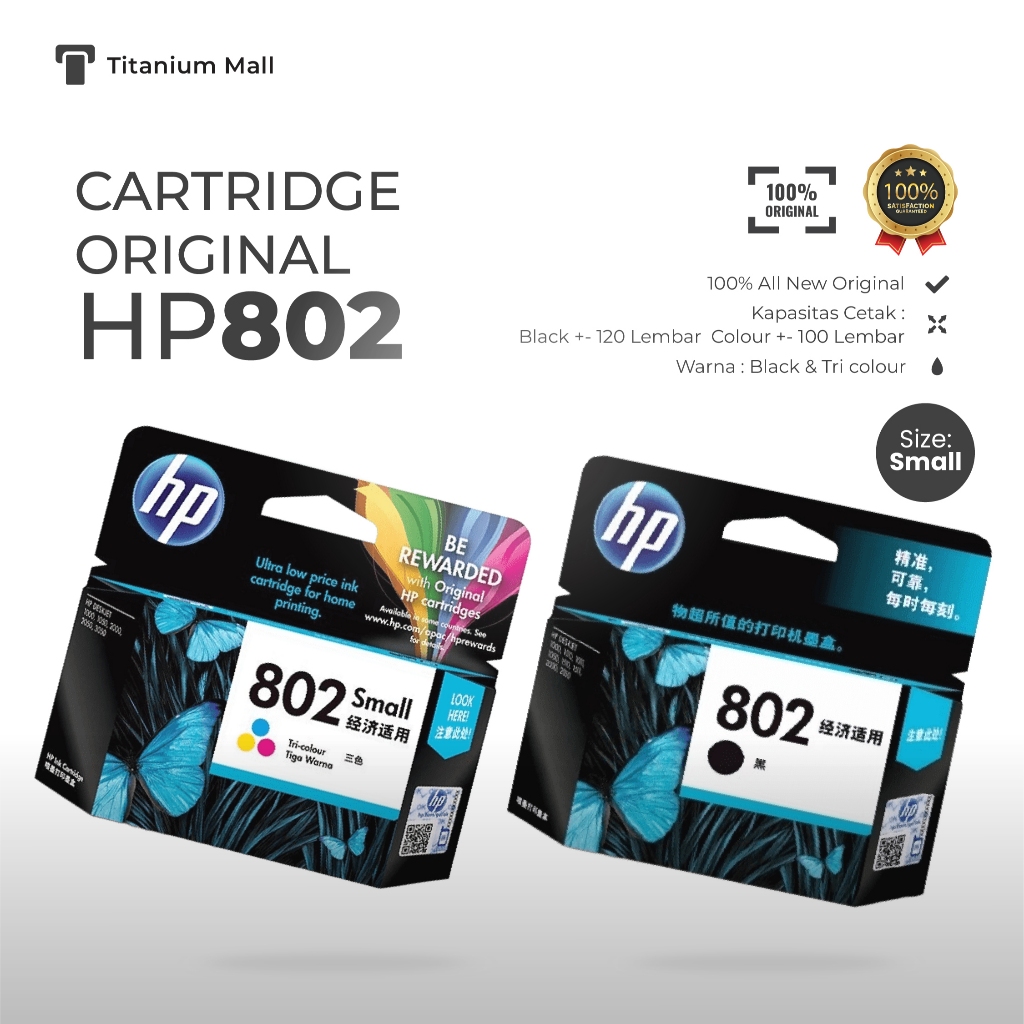 Jual Catridge Tinta HP 802 Small Black & Colour ORI 100% RESMI ...
