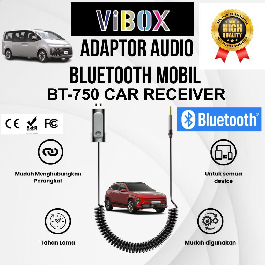 Jual Vibox BT750 2in1 5.0 AUX penerima bluetooth mobil usb ke pemancar ...