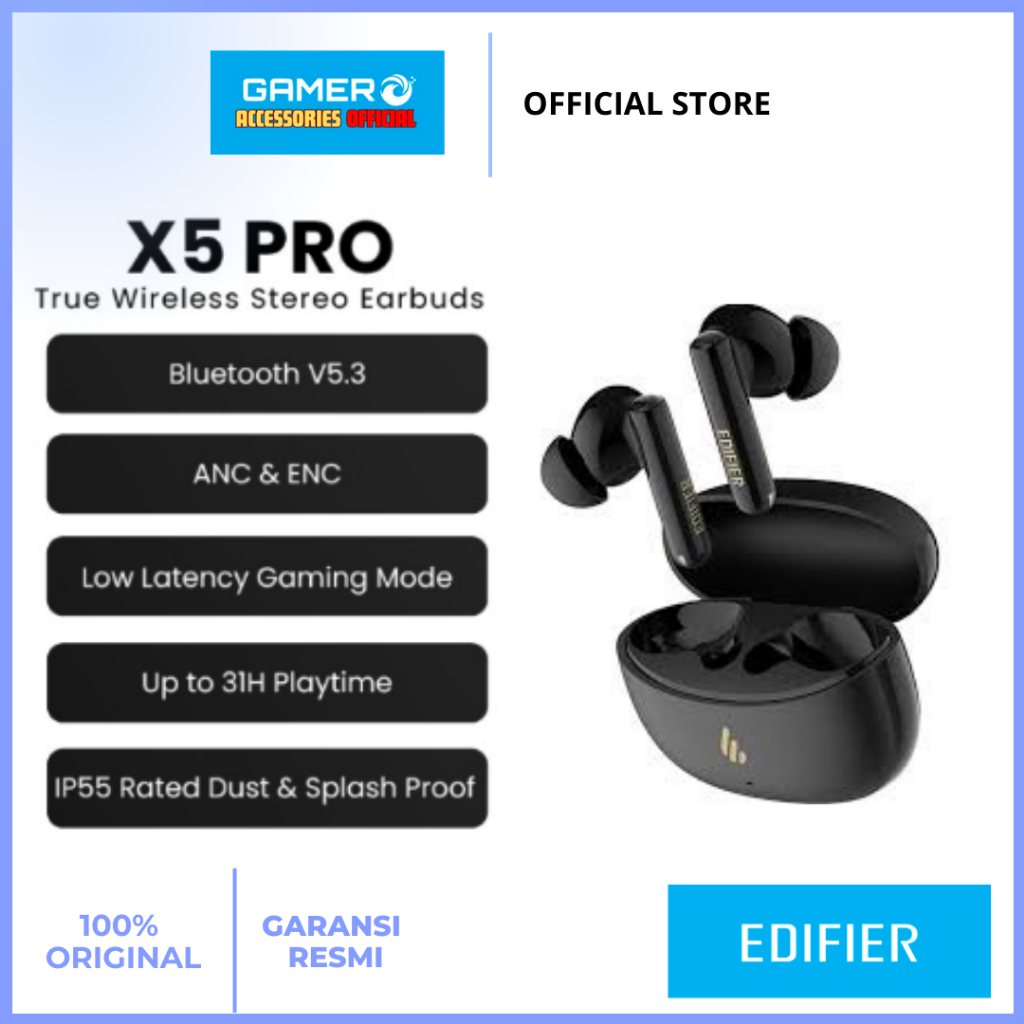 Jual EDIFIER X5 Pro True Wireless Noise Cancellation In Fast Charging - Ear Headphones | Shopee ...