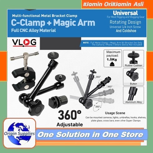 Jual Magic Arm 11" with Mini Ballhead + Magic Clamp for DSLR Mirrorless ...
