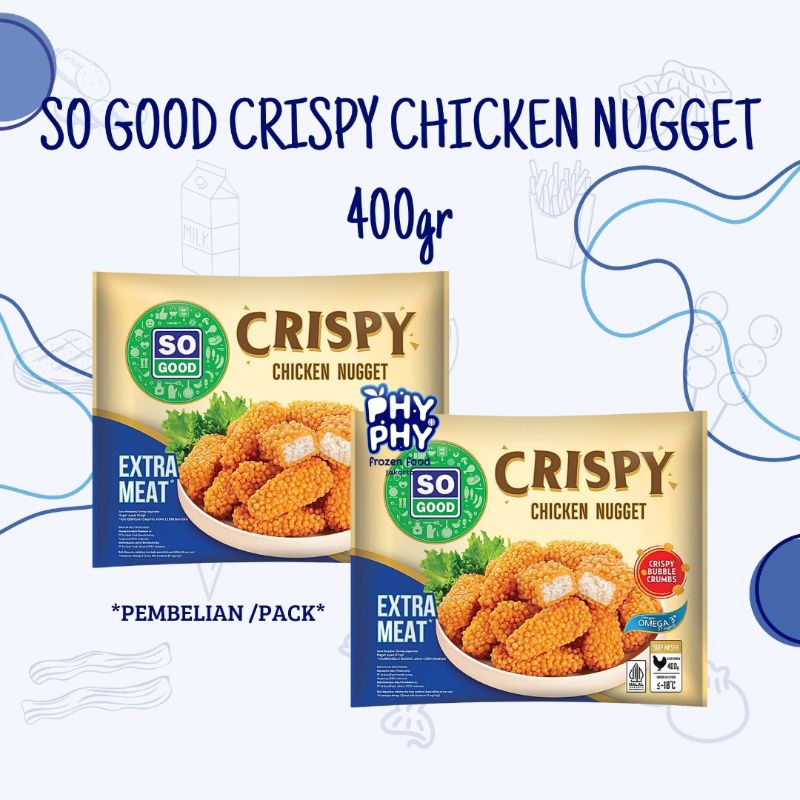 Jual So Good Chicken Nugget Crispy 400gr | Nugget Crispy | Nugget Ayam | Chicken Nugget | Shopee ...
