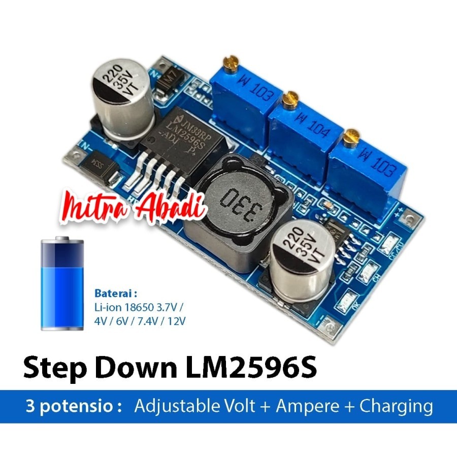 Jual Step Down LM2596S 3 Potensio / Modul DC-DC Converter LM2596 Penurun Tegangan / LM 2596 ...
