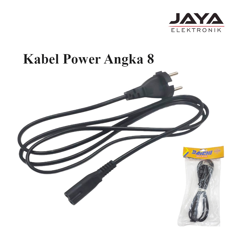 Jual Kabel Power Listrik AC Printer DAICHI socket angka 8 lubang 2 universal | Shopee Indonesia