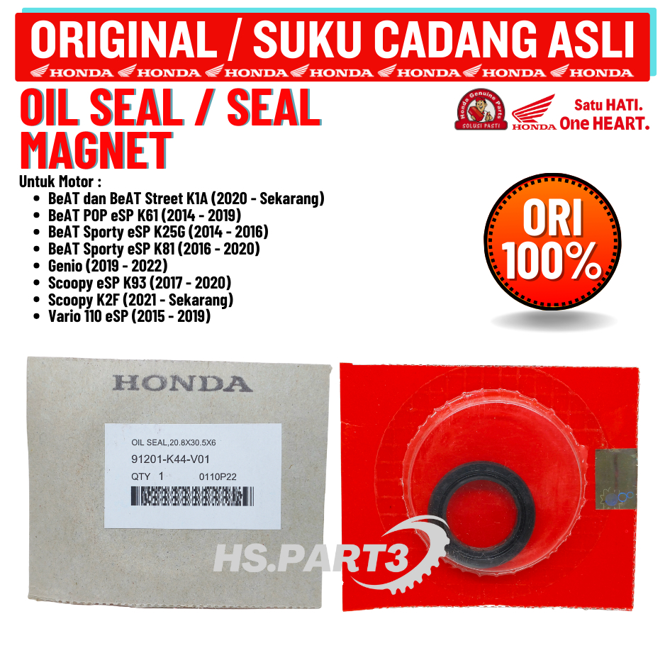 Jual Oil Seal Sil Magnet Beat Fi New Beat Street POP Genio Scoopy New ...