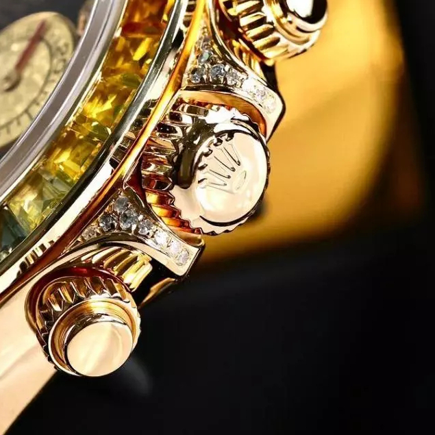 Jual Rolex Cosmograph Daytona seri 116598 RBOW diameter 40 mm Gold dial ...