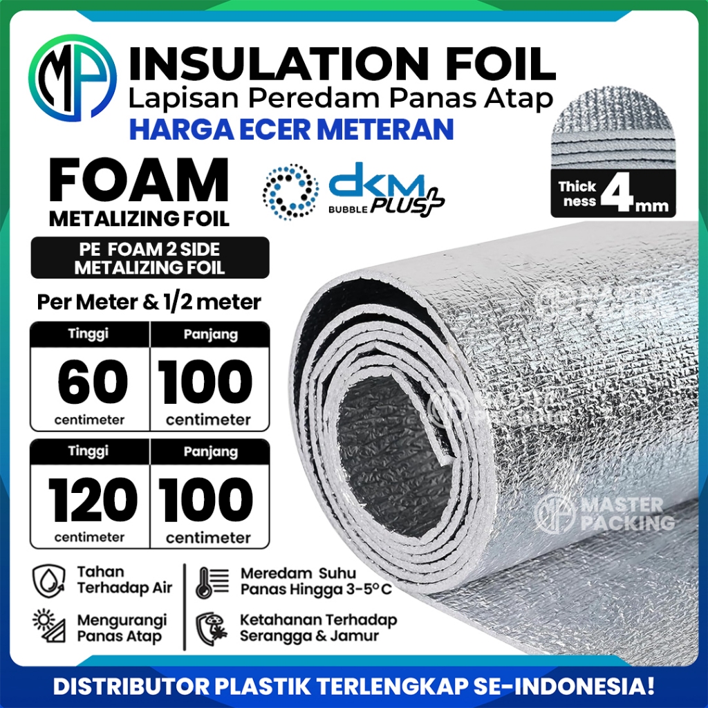 Jual PE Foam Foil 120cm x 100cm Tebal 4mm Harga Ecer Meteran / Peredam ...
