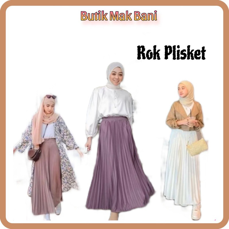 Jual ROK PLISKET PREMIUM MAYUNG BAHAN HYGET / ROK PANJANG MUSLIM WARNA TERMURAH PLISKET MAYUNG ...