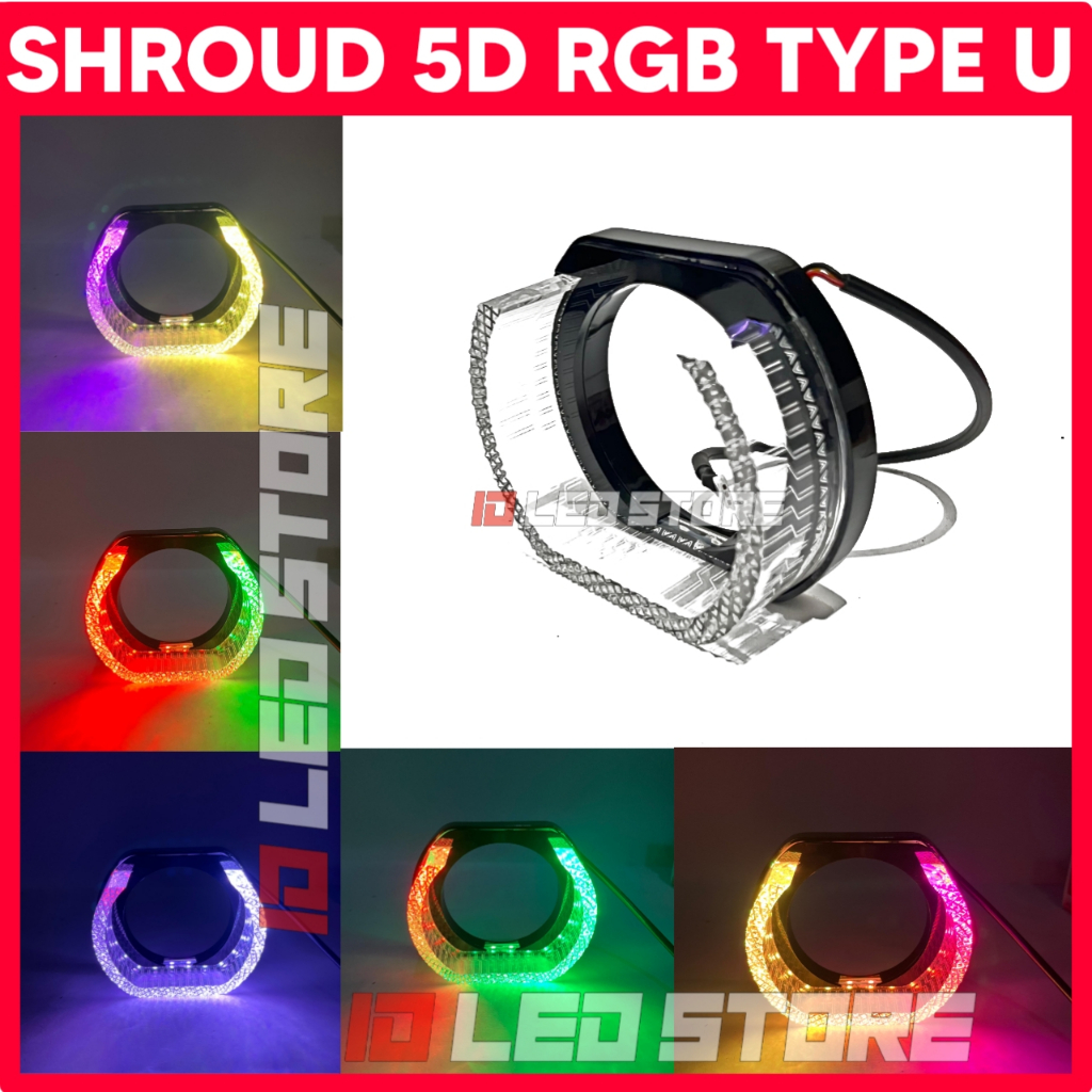 Jual SHROUD AKRILIK 5D 2.5 INCH TYPE U RGB BLUETOOTH APP ANDROID IOS ...