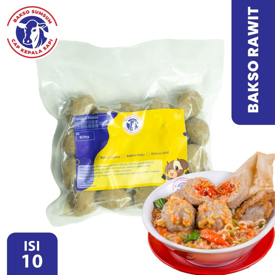Jual BAKSO RAWIT HALAL BEKU 10 PCS BAKSO DAGING SAPI CABE FROZEN FOOD ...