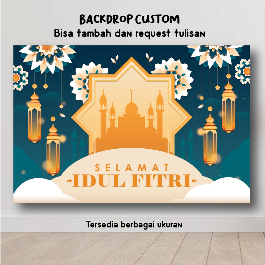 Jual BACKDROP IDUL FITRI UCAPAN LEBARAN MINAL AIDIN WAL FAIZIN CUSTOM ...