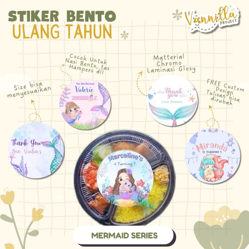 Jual Stiker Sticker Bulat Ulang Tahun Anak Label Custom Sticker Bento ...