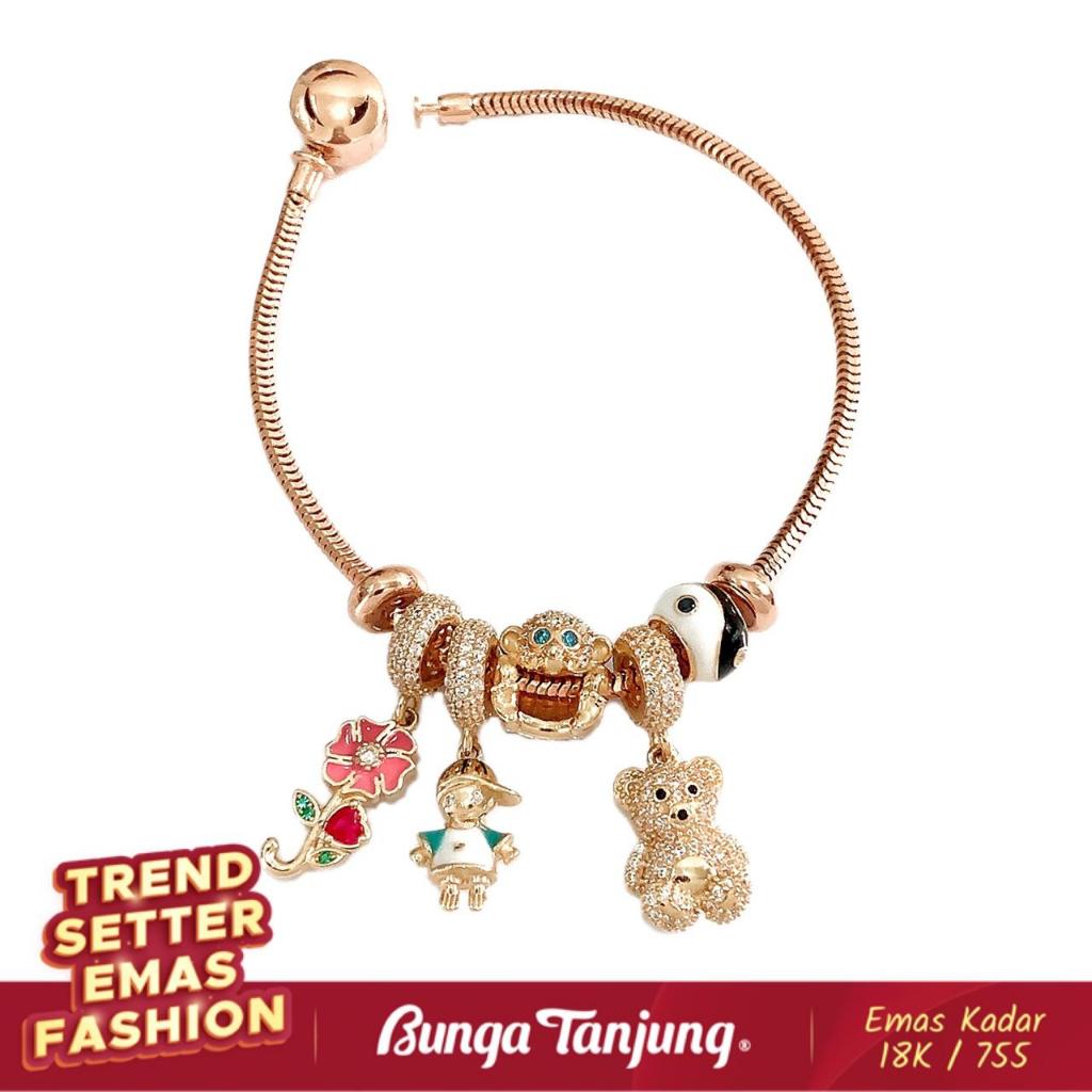 Jual GELANG FASHION RUMBAI F - EMAS 18K - BUNGA TANJUNG GOLD | Shopee ...
