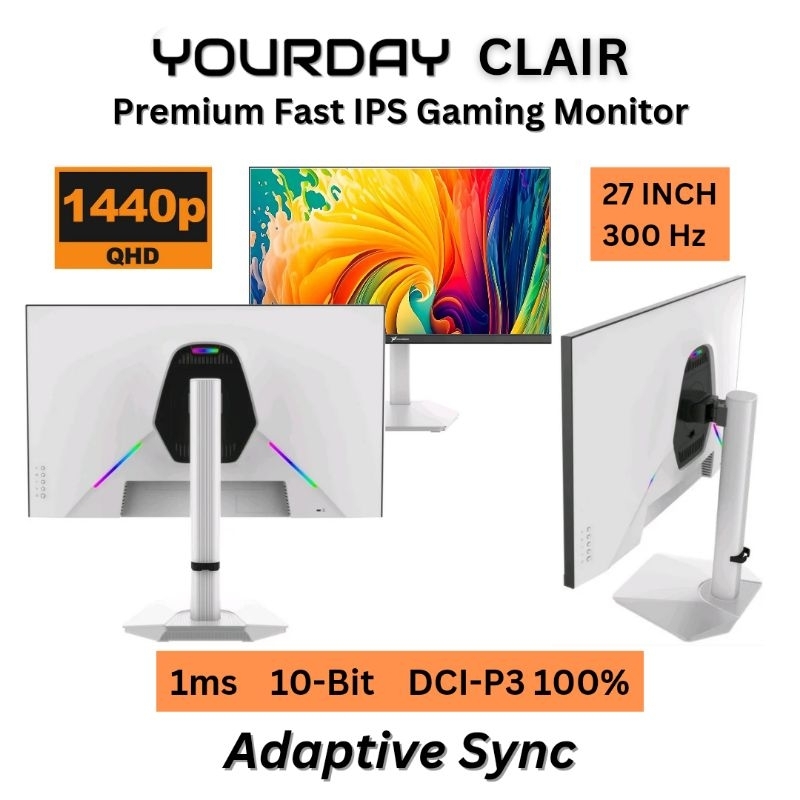 Jual Yourday Clair FastIPS 27 Inch 1440P Gaming LED Monitor 300Hz ...