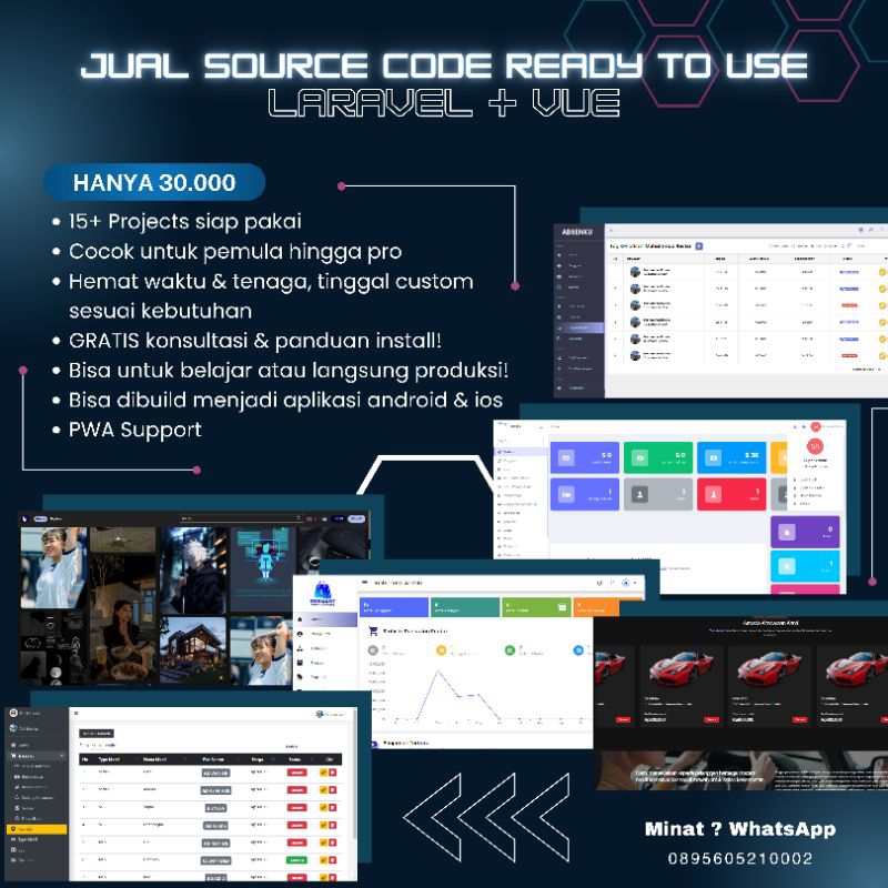 Jual Source Code Laravel Vue Ready To Use Bisa Dibuild Menjadi