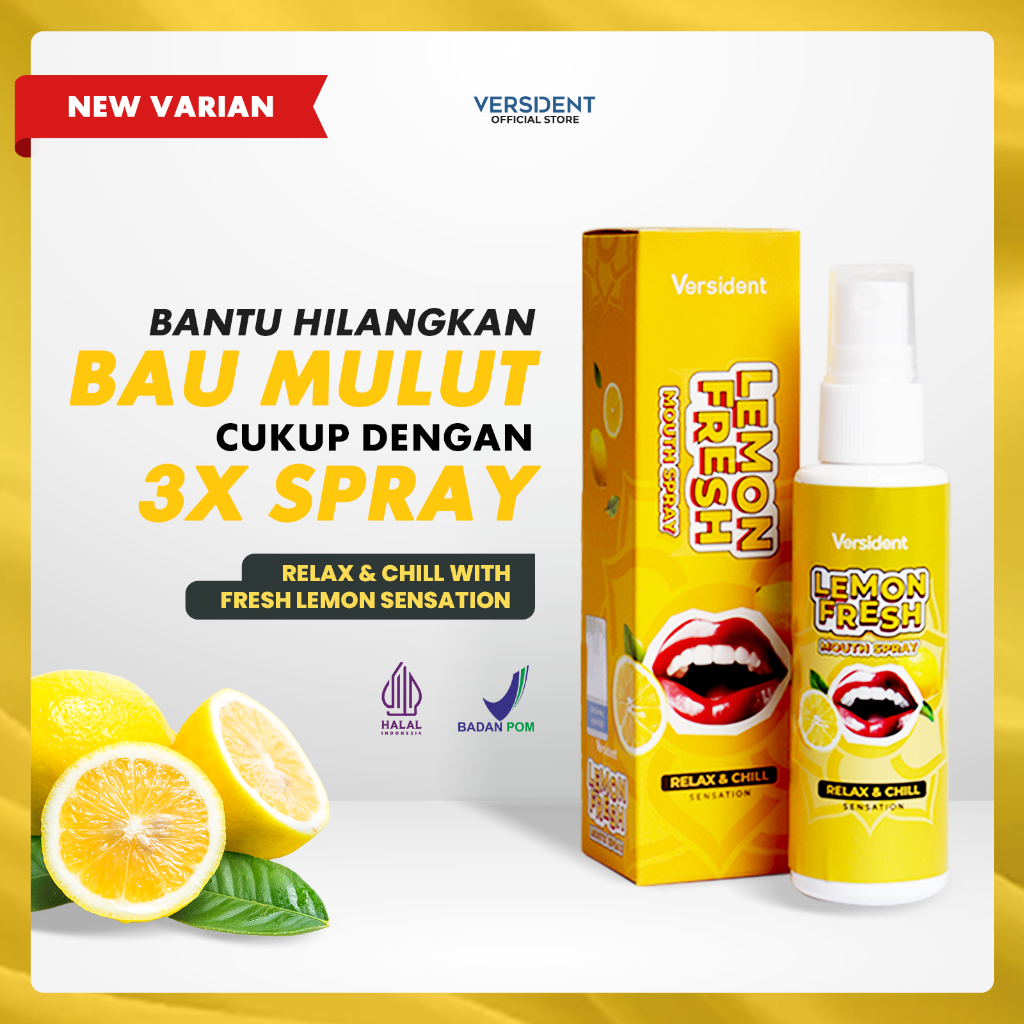 Jual Versident Lemon Fresh Mouth Spray - Penghrum, Pewangi & Penyegar ...