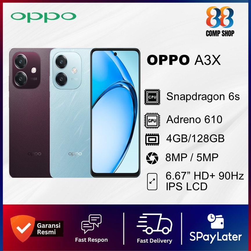Jual OPPO A3x 4/128GB Snapdragon 6s 4G | Shopee Indonesia