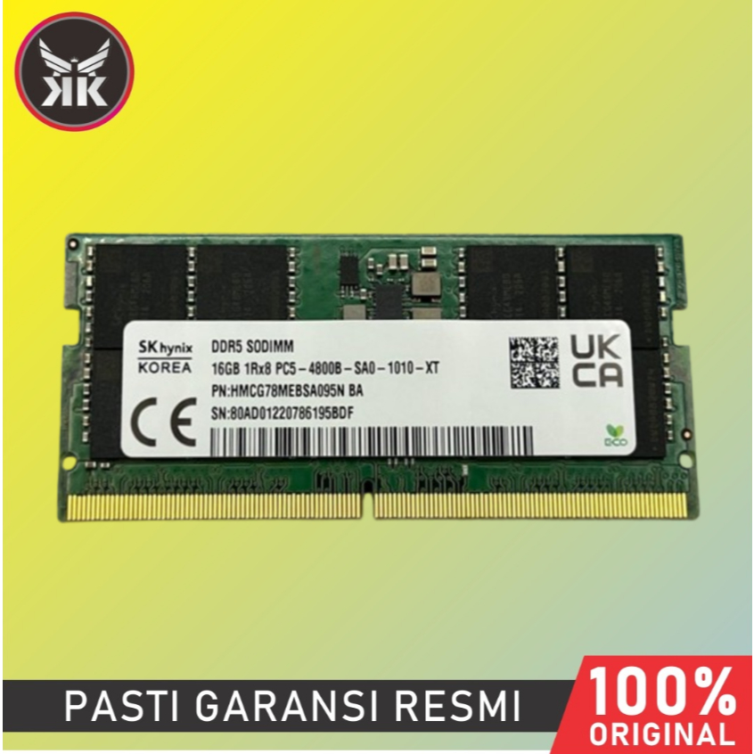 Jual MEMORY RAM LAPTOP SODIM DDR5 4800MHz SK HYNIX 16GB / 32GB | Shopee Indonesia