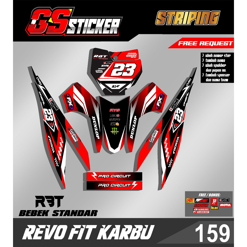 Jual STICKER STRIPING SEMI FULLBODY RBT REVO FIT RBT BEBEK MODIF ...