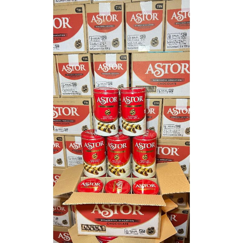 Jual Astor Chocolate Wafer Stick Kaleng 330gr Mayora | Shopee Indonesia