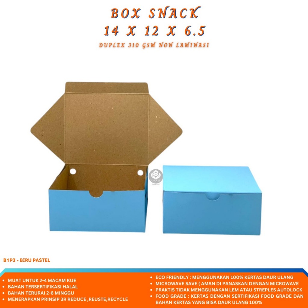 Jual Box Snack 12x14 Snack Box Preium Dus 12x14x (B1P3-Non Laminasi ...