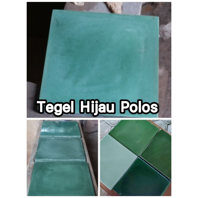 Jual Tegel / Tekel Hijau Polos Ubin Keramik Lantai Jadul 20x20cm ...
