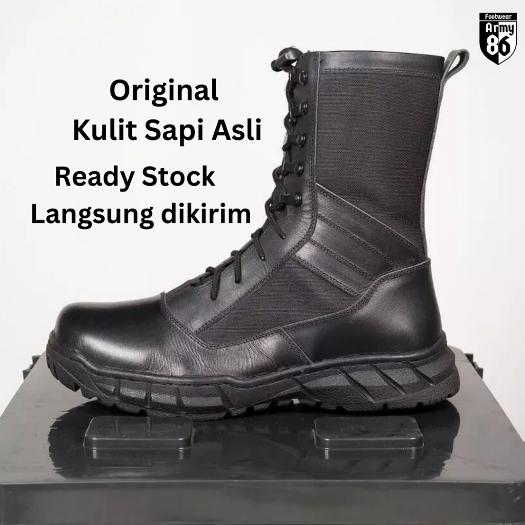 Jual Army86 Sepatu PDL Jatah Polri Pembagian Polisi Kulit sapi asli ...