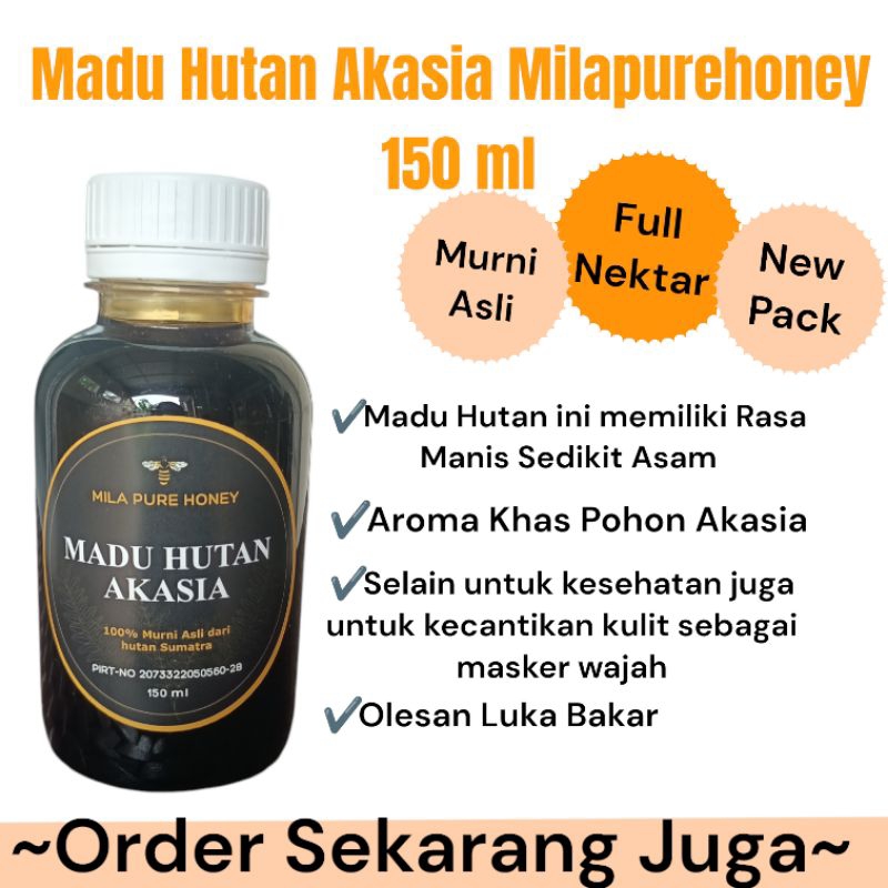 Jual Milapurehoney-Madu Akasia 150 ml-Madu Murni Tanpa Campuran 100% ...