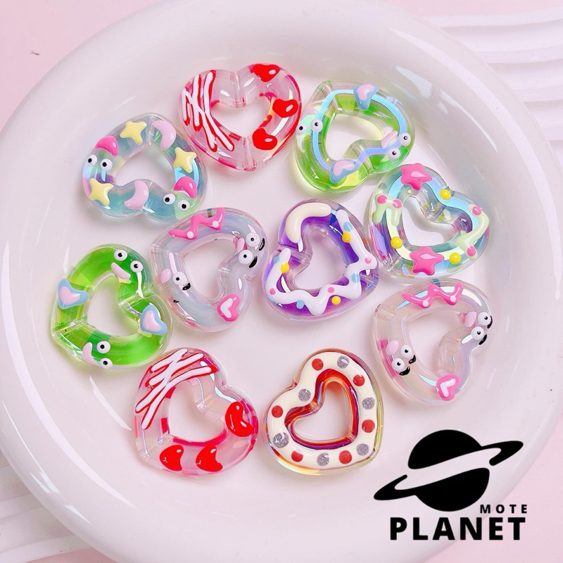 Jual Manik Mote Love Donat Painting Luxury (1 PCS) | Shopee Indonesia